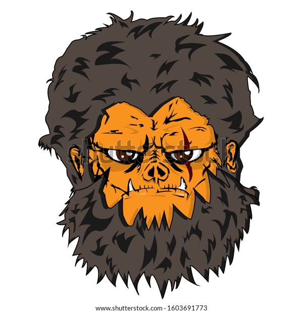 Gorilla Face Color Vector Without Background: เวกเตอร์สต็อก (ปลอดค่า ...