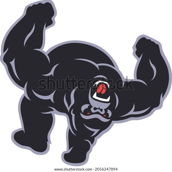 Gorilla Performing Backflip Air Stock Vector (Royalty Free) 2056247894 | Shutterstock