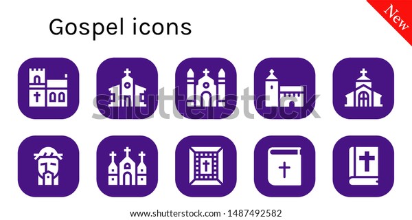 Gospel Icon Set 10 Filled Gospel Stock Vector (Royalty Free) 1487492582 ...