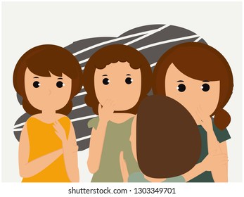 Gossip Group Cartoon Vector: เวกเตอร์สต็อก (ปลอดค่าลิขสิทธิ์ ...