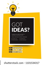 Got Ideas Event Poster Bulb Illustration Stock Vector (Royalty Free ...