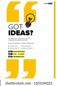 Got Ideas Event Poster Bulb Illustration Stock Vector (Royalty Free ...