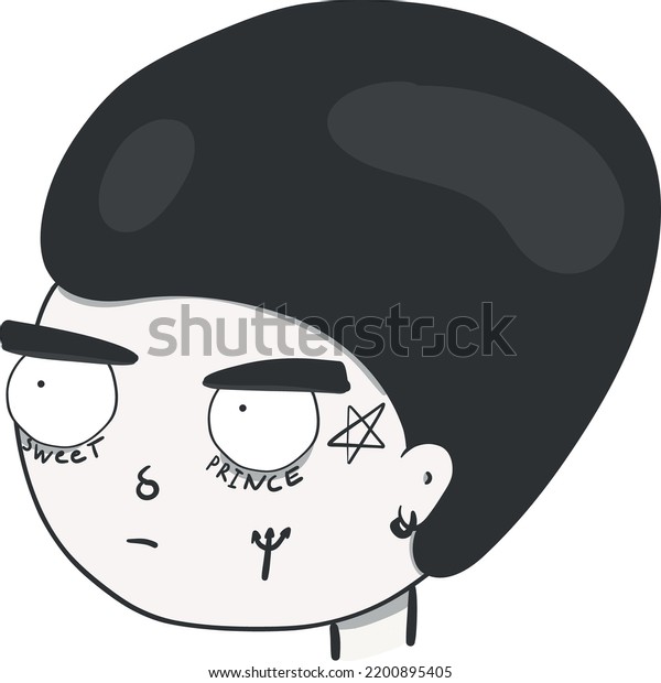 Goth Angry Boy Head Tattoo On Stock Vector (Royalty Free) 2200895405 ...