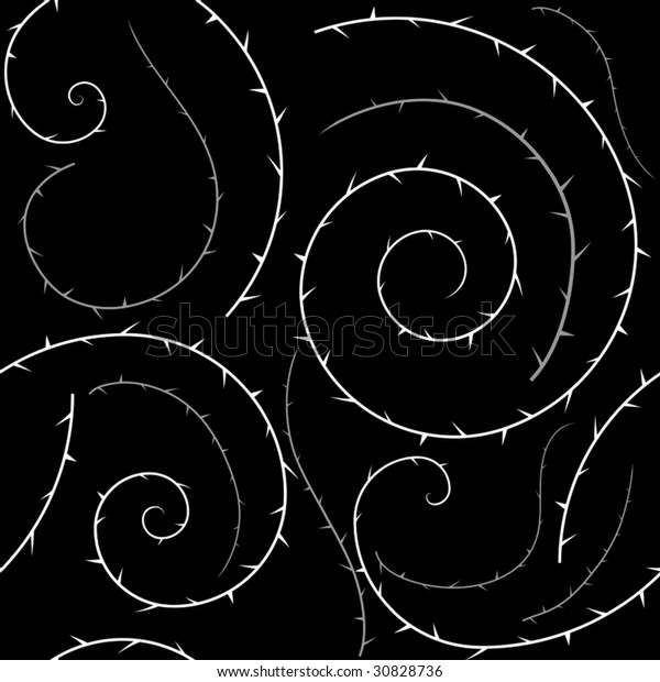 Goth Background Swirling Thorn Vines Seamless Stock Vector (Royalty ...