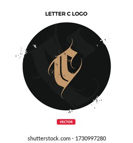 Gothic Calligraphy Letter C Medieval Vector Stock Vector (Royalty Free ...