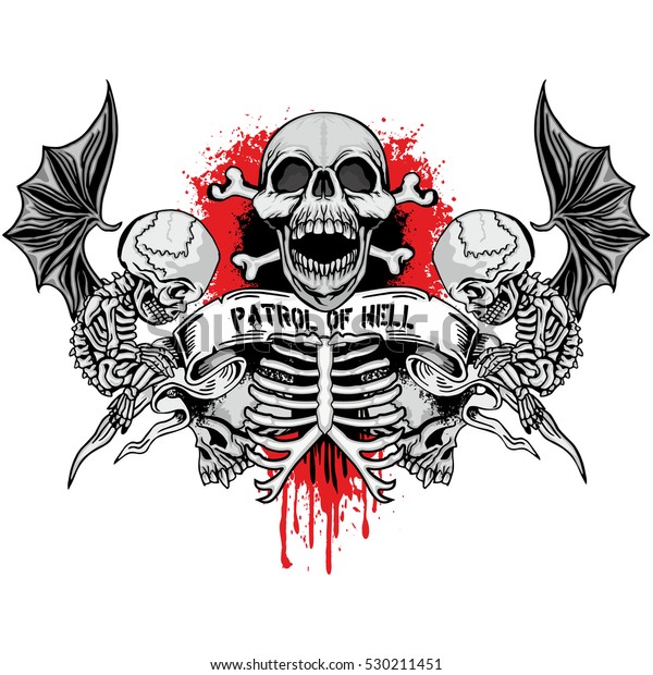 Gothic Coat Arms Skull Angels Grungevintage Stock Vector (Royalty Free ...