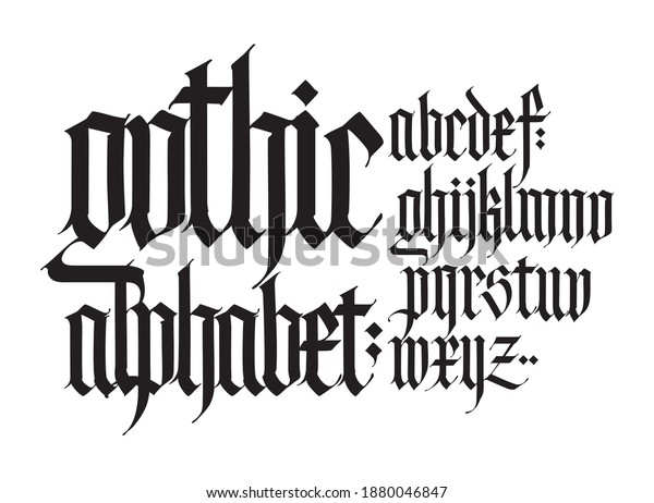 Gothic English Alphabet Vector Set Font Stock Vector (Royalty Free ...