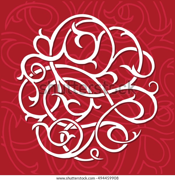 Gothic Floral Circle Ornament On Scarlett Stock Vector (Royalty Free ...