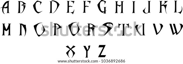 Gothic Font Stylized Vector Alphabet Stock Vector (Royalty Free ...