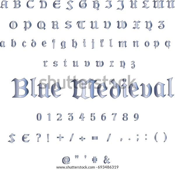 Gothic Font Typewriter Font Vintage Style Stock Vector (Royalty Free ...