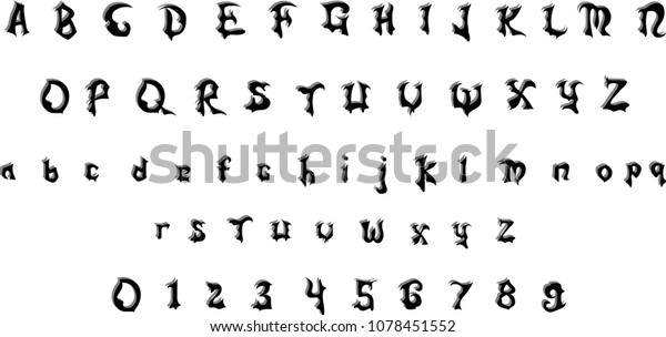 Gothic Font Vintage Vector Alphabet: เวกเตอร์สต็อก (ปลอดค่าลิขสิทธิ์ ...