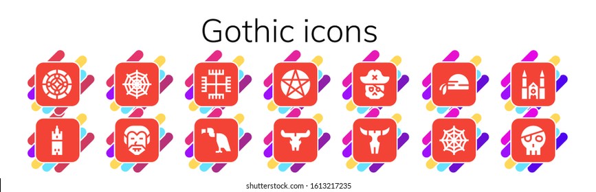 Gothic Icon Set 14 Filled Gothic Stock Vector (Royalty Free) 1613217235 ...