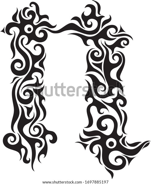Gothic Letter N Ornaments Stock Vector (Royalty Free) 1697885197