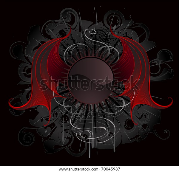 Gothic Round Banner Artistic Painted Red Stock Vector (Royalty Free ...
