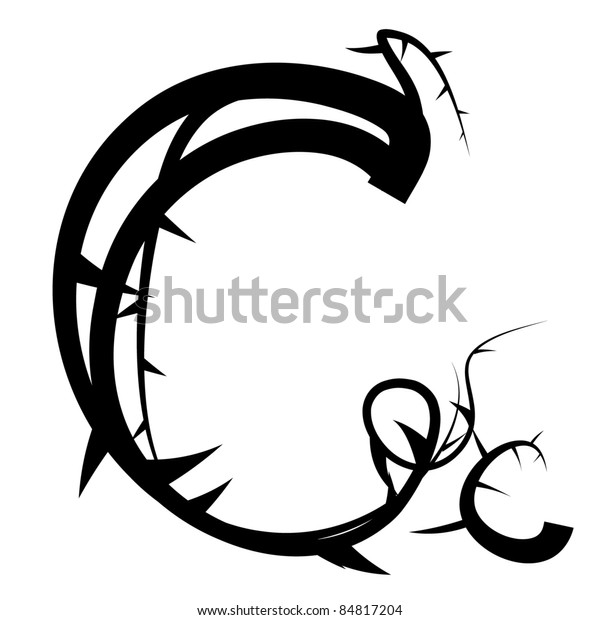 Gothic Spiky Floral Vector Alphabet Capitallowercase Stock Vector ...