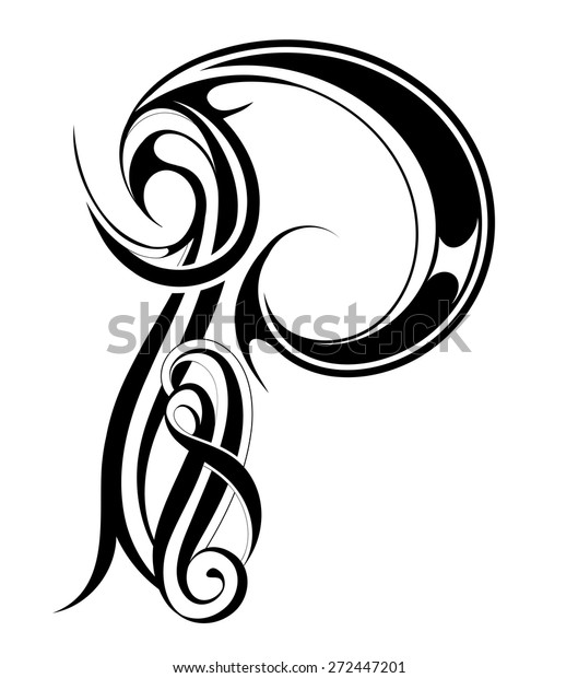 Gothic Style Capital Letter P Stock Vector (Royalty Free) 272447201
