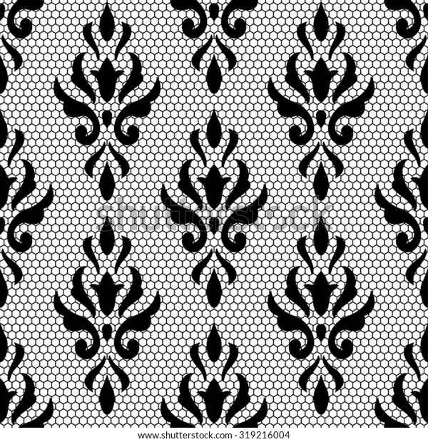 Gothic Vintage Seamless Black Grid Lace Stock Vector (Royalty Free ...