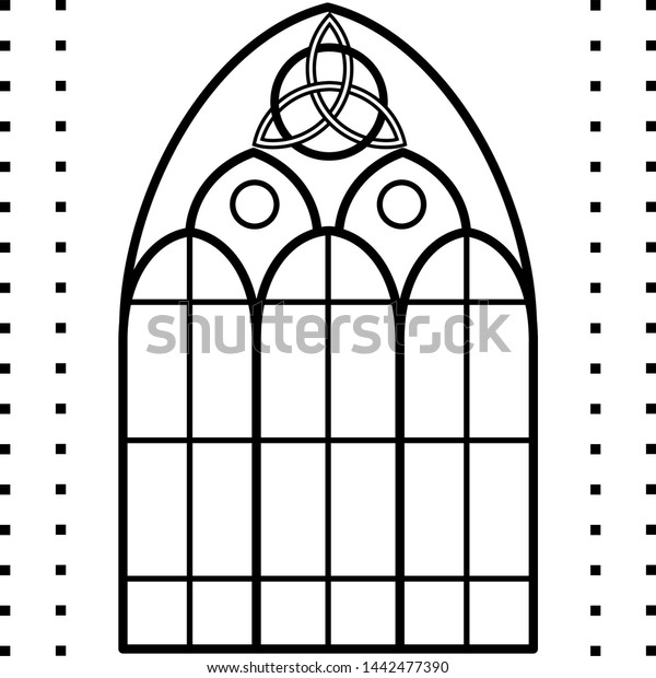 Gothic Window Icon Outline Style Stock Vector (Royalty Free) 1442477390