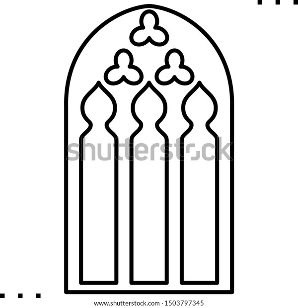 Gothic Window Icon Outline Style Stock Vector (Royalty Free) 1503797345 ...
