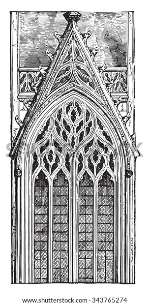 Gothic Window Late Fifteenth Century Arch Stock Vector (Royalty Free ...