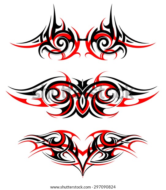 Gothic Wing Tattoo Set Stock Vector (Royalty Free) 297090824 | Shutterstock