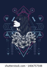 Gothic Women Sacred Geometry Pattern: เวกเตอร์สต็อก (ปลอดค่าลิขสิทธิ์ ...