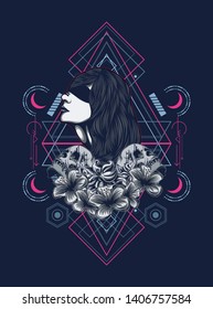 Gothic Women Sacred Geometry Pattern: เวกเตอร์สต็อก (ปลอดค่าลิขสิทธิ์ ...