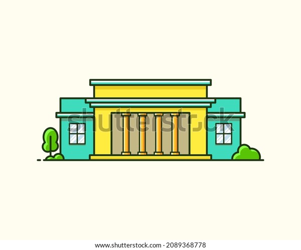 Goverment Building Illustration Flat Design Cartoon Stock Vector ...