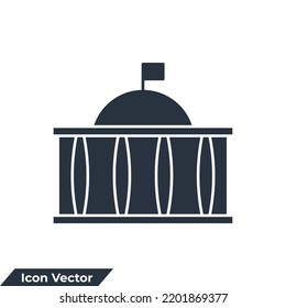 Government Building Icon Logo Vector Illustration Stock Vector (Royalty ...