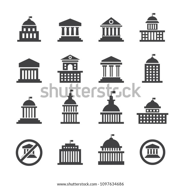 Government Icon Set Stock Vector (Royalty Free) 1097634686