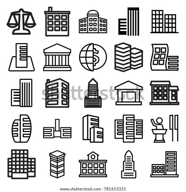Government Icons Set 25 Editable Outline Stock Vector (Royalty Free ...