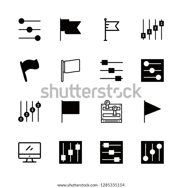 Government Icons Set Control Flag Monitor Stock Vector (Royalty Free ...