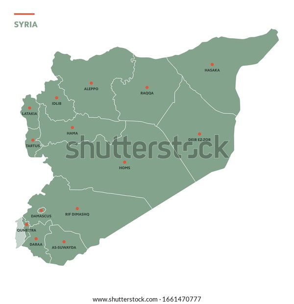 Governorates Administrative Map Syria Stock Vector (Royalty Free ...