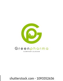 Gp Green Pharmacy Logo Design Template 스톡 벡터(로열티 프리) 1093352636 ...