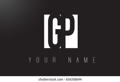 Gp Letter Logo Black White Letters Stock Vector (Royalty Free ...