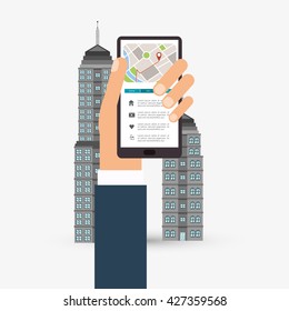 Gps Design Building Icon Isolated Illustration Stock Vector (Royalty ...