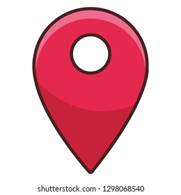 Gps Location Point Cartoon Vector Illustration: เวกเตอร์สต็อก (ปลอดค่า ...