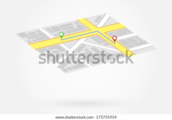 Gps Map Shows Way Home Stock Vector (Royalty Free) 173735954 | Shutterstock