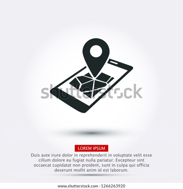 Gps Phone Icon Map Marker Vector Stock Vector (Royalty Free) 1266263920