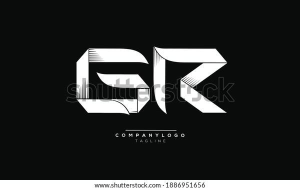 Gr Icon Monogram Letter Text Alphabet Stock Vector (Royalty Free ...