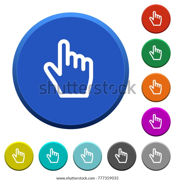 Grab Cursor Round Color Beveled Buttons: vector de stock (libre de ...