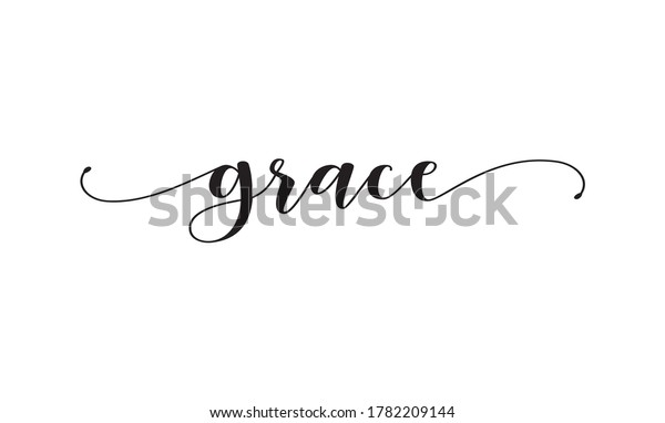 Grace Calligraphy Text Swashes Vector: vetor stock (livre de direitos ...
