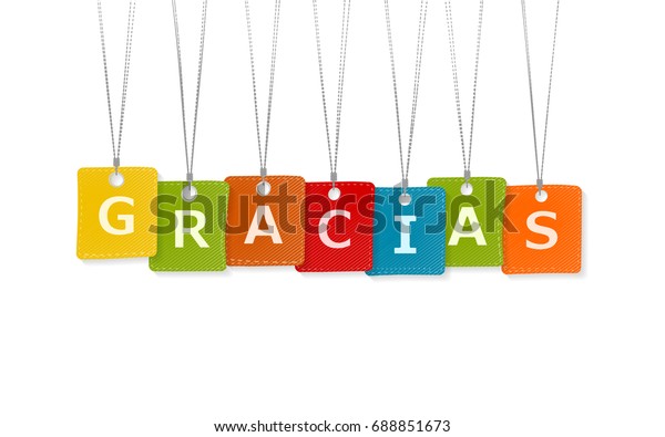 Gracias Message Isolated On White Background Stock Vector (Royalty Free ...