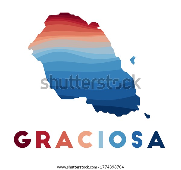 Graciosa Map Map Island Beautiful Geometric Stock Vector (Royalty Free ...