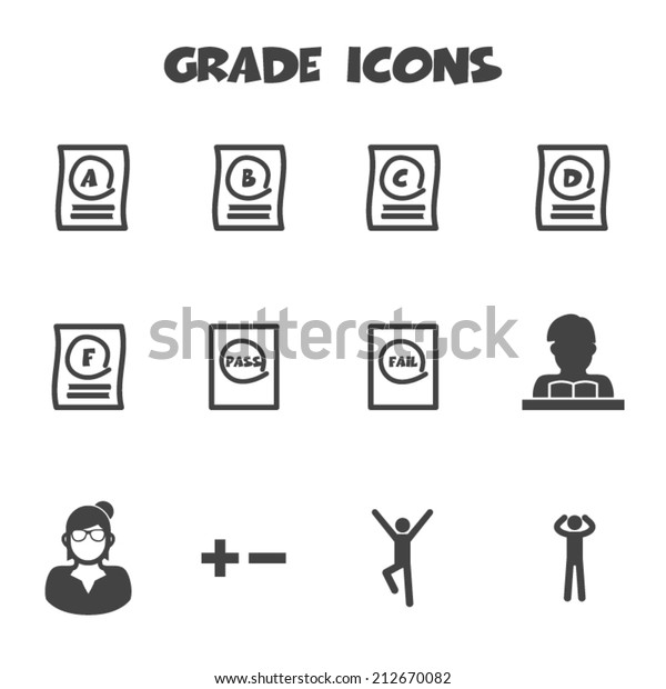 Grade Icons Mono Vector Symbols Stock Vector (Royalty Free) 212670082