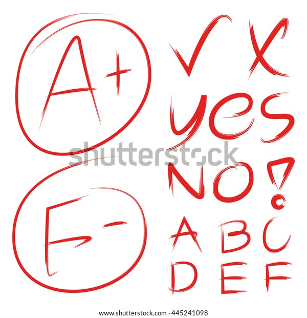 Grade Result Symbols Check Marks 스톡 벡터(로열티 프리) 445241098 | Shutterstock