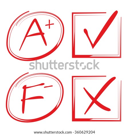 Grade Results Check Marks Stock Vector (Royalty Free) 360629204 ...