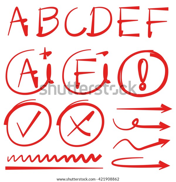 Grade Symbols Hand Drawn Grade Results Stock Vector (Royalty Free ...