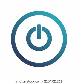 Gradien Blue Power Button Icon Stock Vector (Royalty Free) 2184721261 ...