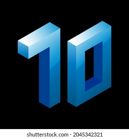 Gradient Blue Number 70 Isometric Style Stock Vector (Royalty Free ...